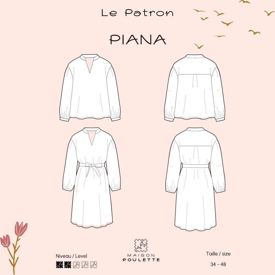 Patron de couture PIANA - Maison Poulette
